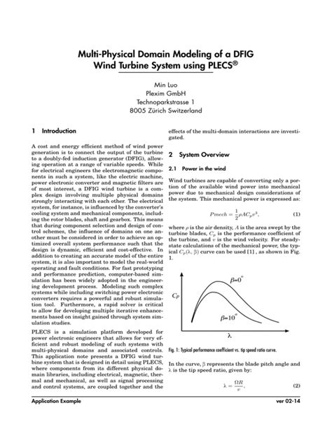 Multi Physical Domain Modeling Of A Dfig Wind Turbine