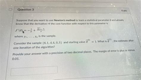 Solved D Question 3 6 Pts Where Yı Suppose That You Want