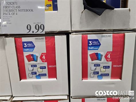 5282871 First Class 3 Subject Notebook Pack Of 4 9 99 Costco East Fan