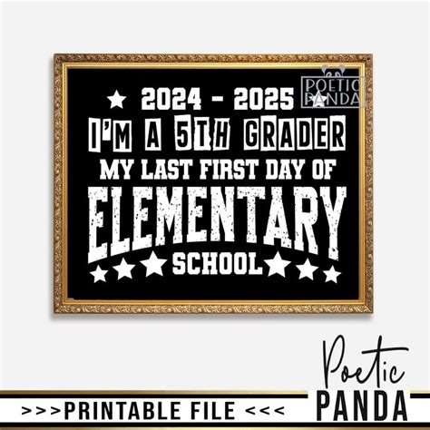 Printable Last First Day Of Elementary Sign Printable 5th Grade Sign