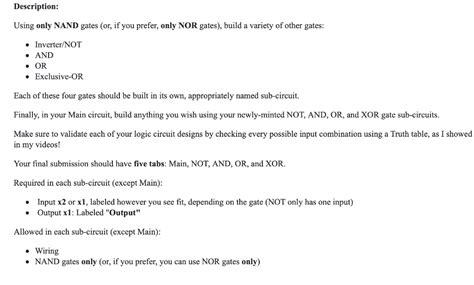 Solved Description Using Only NAND Gates Or If You Chegg Com