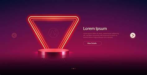 진한 빨간색 배경에 네온 템플릿 프리미엄 벡터