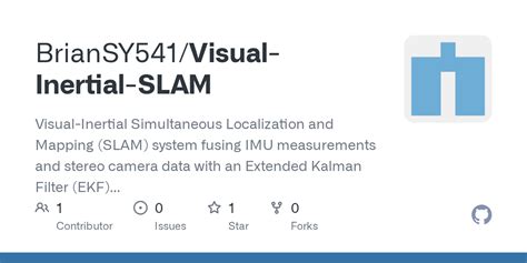 Github Briansy541visual Inertial Slam Visual Inertial Simultaneous Localization And Mapping
