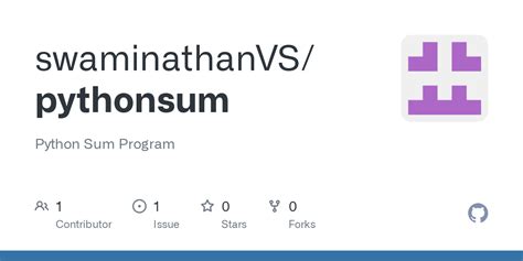 Github Swaminathanvspythonsum Python Sum Program