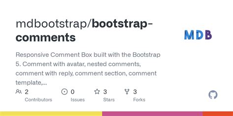 Github Mdbootstrapbootstrap Comments Responsive Comment Box Built