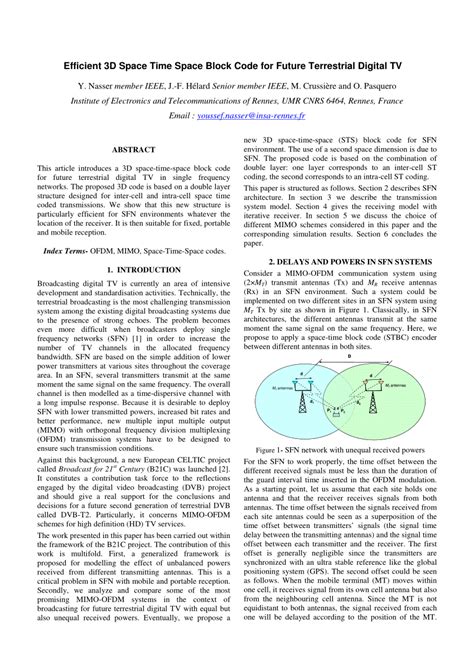 Pdf Efficient 3d Space Time Space Block Code For Future Terrestrial