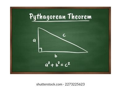 Pythagorean Theorem On Green Chalkboard Vector Stock Vector Royalty