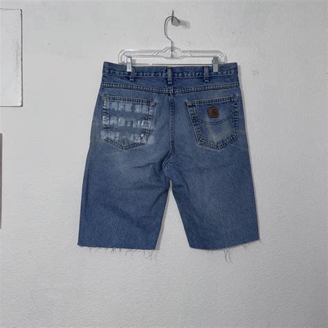 Carhartt Denim Shorts 11 Safe Sex Brothel Back Depop