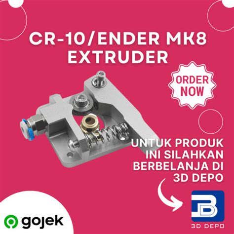 Jual Upgraded Cr 10ender Mk8 Extruder Silver Alluminum Alloy Block 1
