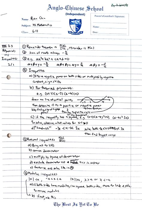 8 Polynomials And Inequalities Anglo Chinese Schobol Independent