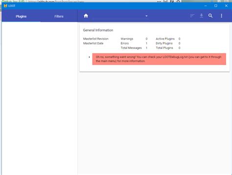Something Is Wrong Error After LOOT Update Today Issue Loot Loot GitHub