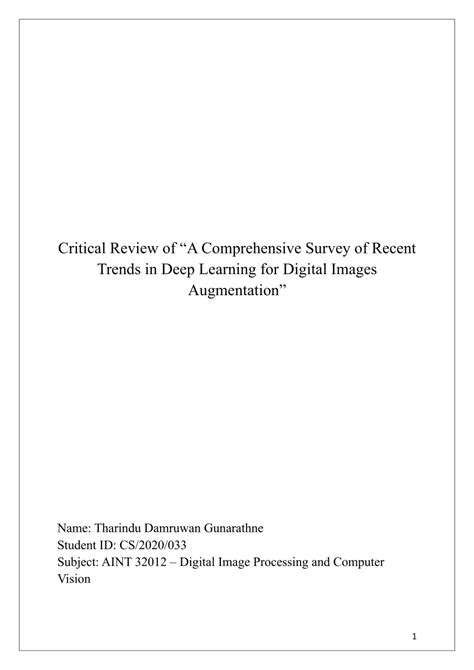 Pdf Critical Review Of A Comprehensive Survey Of Recent Trends In Deep Learning For Digital