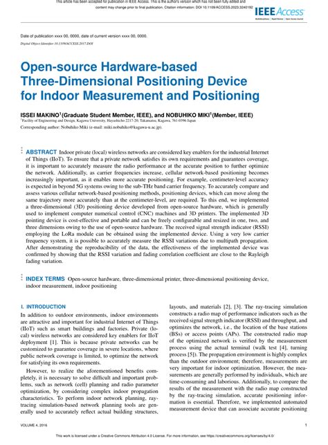 Pdf Open Source Hardware Based Three Dimensional Positioning Device