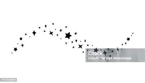 매직 스타 실루엣 간단한 스타일 벡터 일러스트레이션 인쇄 및 디자인을위한 반짝이는 스틱 손으로 그립니다 밤하늘 배경 마술사 캐스트 주문 요정 별과 반짝임 동화에 대한 스톡