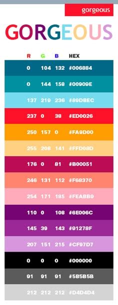 HEX Und RGB Code On Pinterest