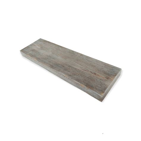 Grey Washed Rustic Reclaimed Chunky Floating Wooden Shelf With Brackets