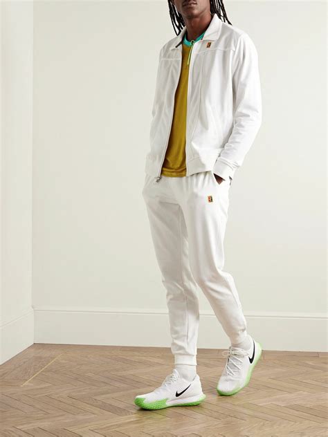 Nike Tennis Court Heritage Logo Appliquéd Tech Jersey Tennis Jacket