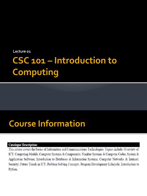 Ict Lecture 01 Pdf Printer Computing Computer Monitor