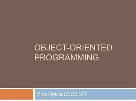 Object Oriented Programmingpptx