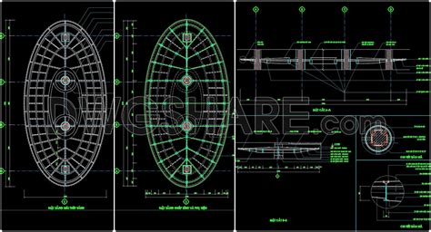 549 Free Detailed Cad Drawing Steel And Glass Canopy Structure 5