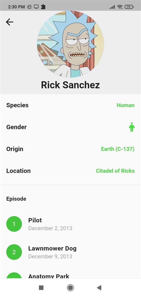 Rick And Morty Api With Flutter