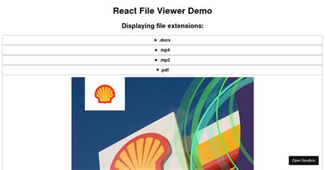 react file viewer example docx pdf mp4 codesandbox