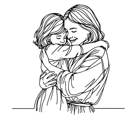 Premium Vector Vector Illustration Of A Mother Hugging Her Daughter