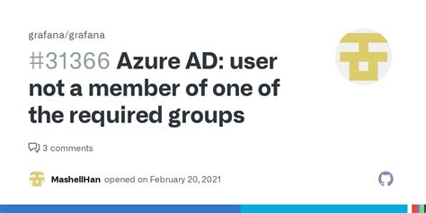 Azure Ad User Not A Member Of One Of The Required Groups · Issue