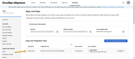 Docusign Integration Docusign Oauth2 0 Setup Guide For Demo