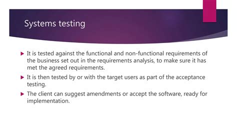 Systems Development Lifecycle Walkthrough Cambridge Technical Level IT PPTX