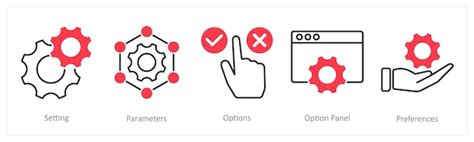 Premium Vector A Set Of 5 Settings Icons As Setting Parameters Options
