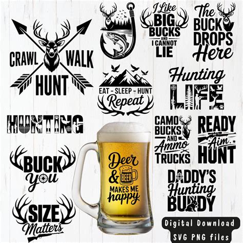 Funny Hunting Quotes Svg Bundle Deer Duck Rifle Designs Digital