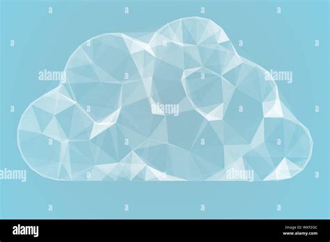 Angular Cloud Design In White On Blue Background Stock Photo Alamy