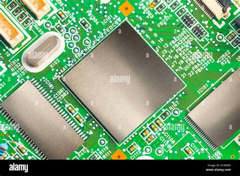 Chips On A Electronics Printed Circuit Board Stock Photo Alamy