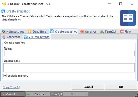Create Vm Snapshot Visualcron Documentation