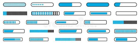 Loading Progress Bar Icon Collection Set Of Progress Scale Of Process Upgrade Status Upload