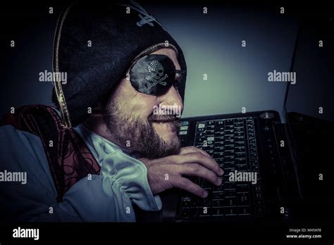 Cracker Spy Computer Security Hacker Breaking Into A Laptop And