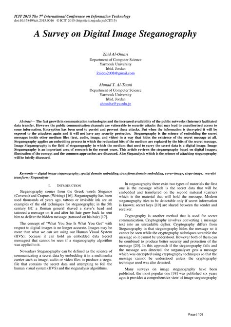 PDF A Survey On Digital Image Steganography