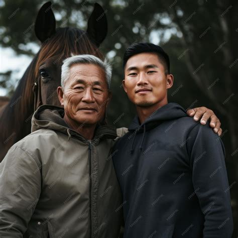 Premium Ai Image An Asian Years Old Father With Her Years Old Buff