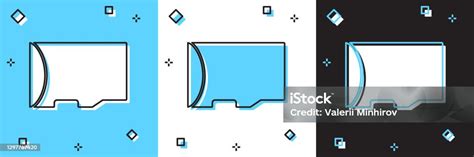 파란색과 흰색 검은 색 배경에 격리 된 마이크로 Sd 메모리 카드 아이콘을 설정합니다 벡터 검은색에 대한 스톡 벡터 아트 및 기타 이미지 Istock