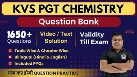 Question Bank Kvs Pgt 1st Grade Chemistry Validity Till Exam