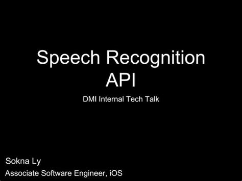 Speech Recognition Api Pptx