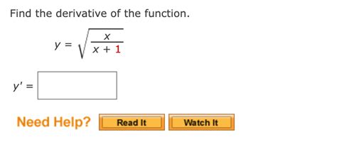 Solved Find The Derivative Of The Function Y Xx Y Need Chegg Com