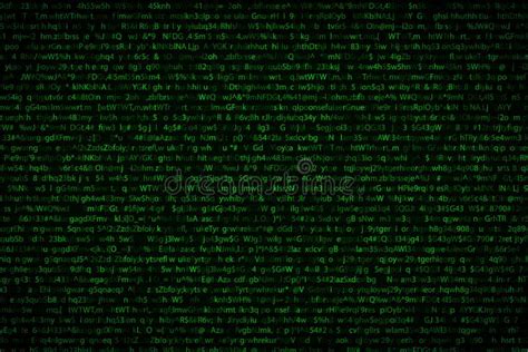 Abstract Complicated Crypto Symbols On Black Data Encryption Binary