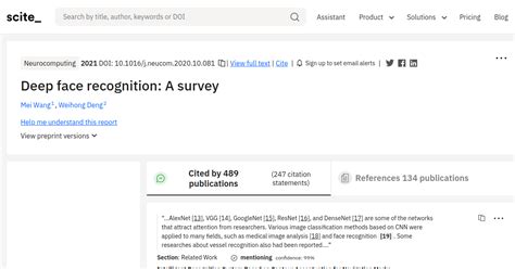 Citation Report Deep Face Recognition A Survey