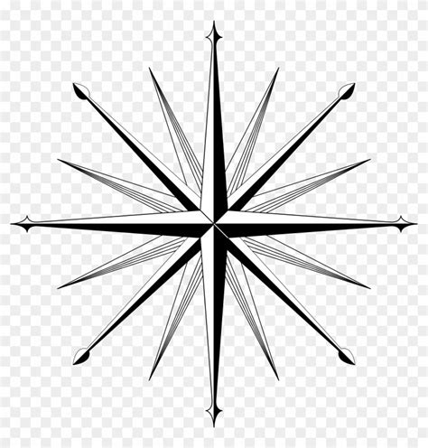 Compass Outline Wind Rose Compass Rose Clip Art Compass Blank 16