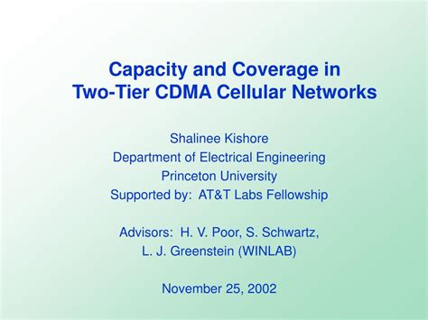 Ppt Capacity And Coverage In Two Tier Cdma Cellular Networks Powerpoint Presentation Id 362747