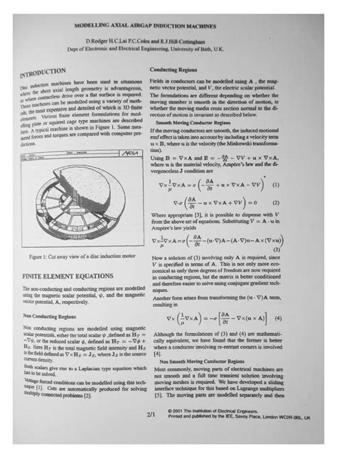 Pdf Modeling Axial Air Gap Induction Machines