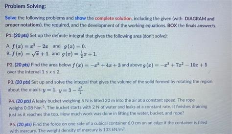 Solved Problem Solving Solve The Following Problems And Chegg