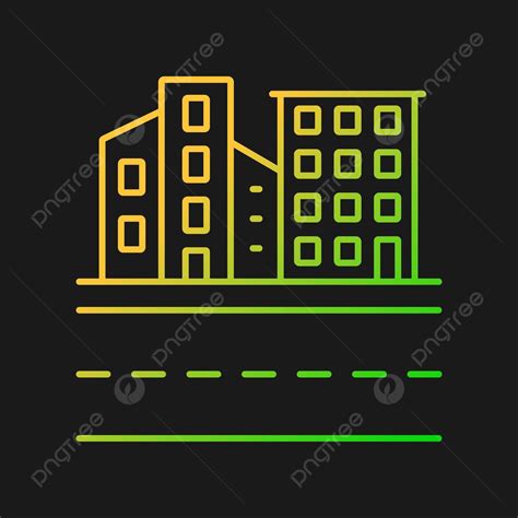 Vector Icon Of Urban Land Gradient For A Darkthemed Design Vector Linear Symbol Flat Png And